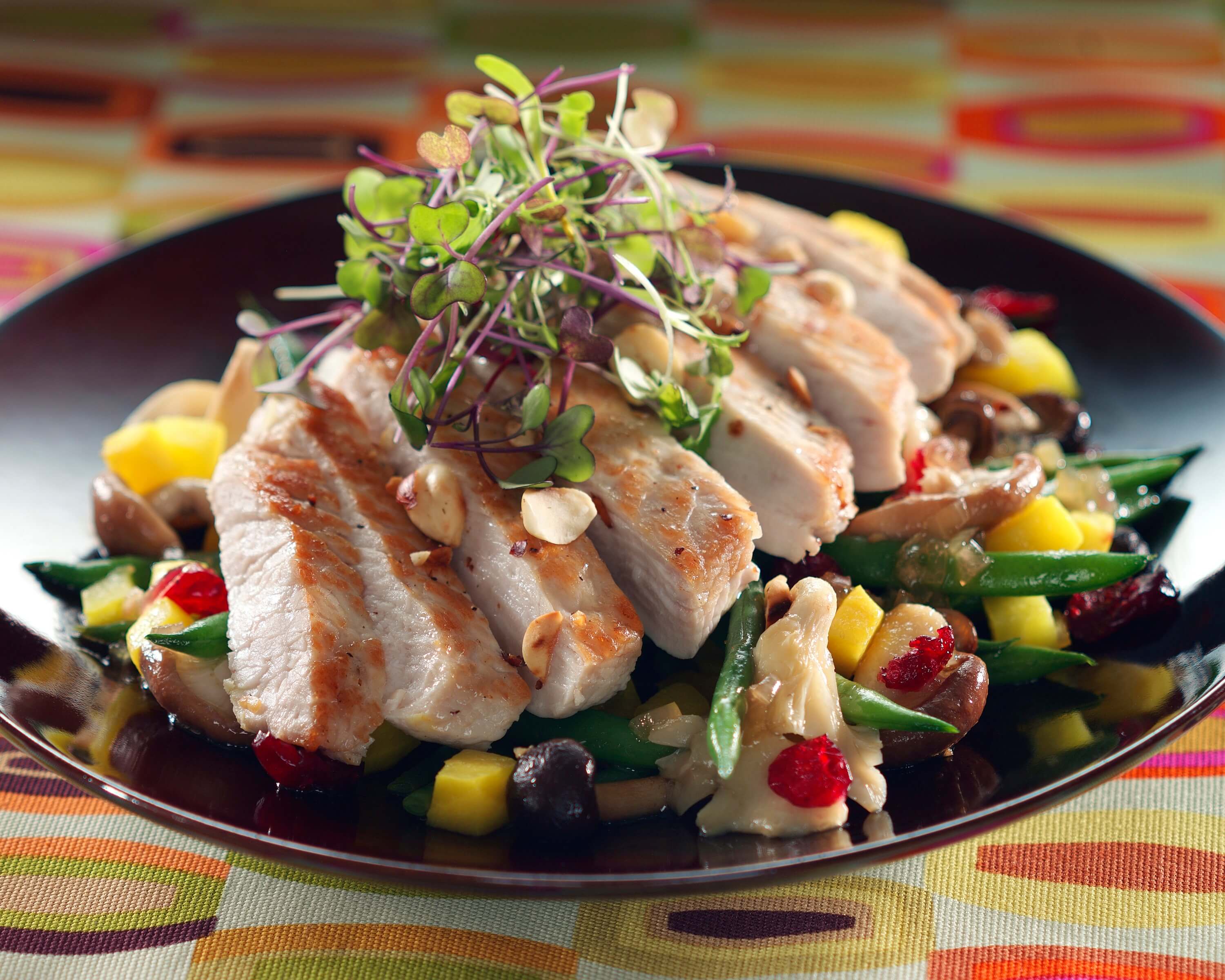 Turkey Escalope on French Bean Salad with Golden Beets and Pickled Wild ...